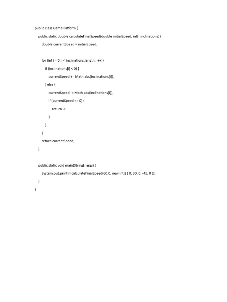 Java Game Speed Calculation Code | PDF