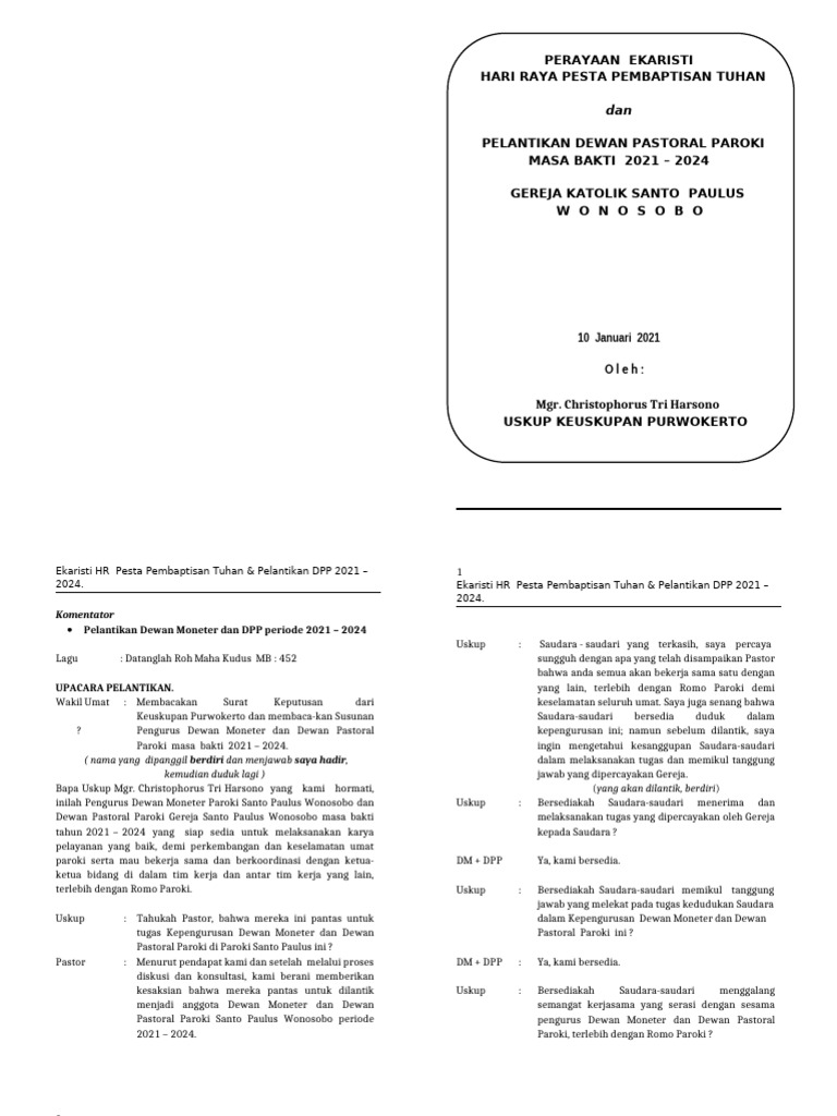 Buku Pelantikan DPP 2021 - 2024 - Lembaran | PDF