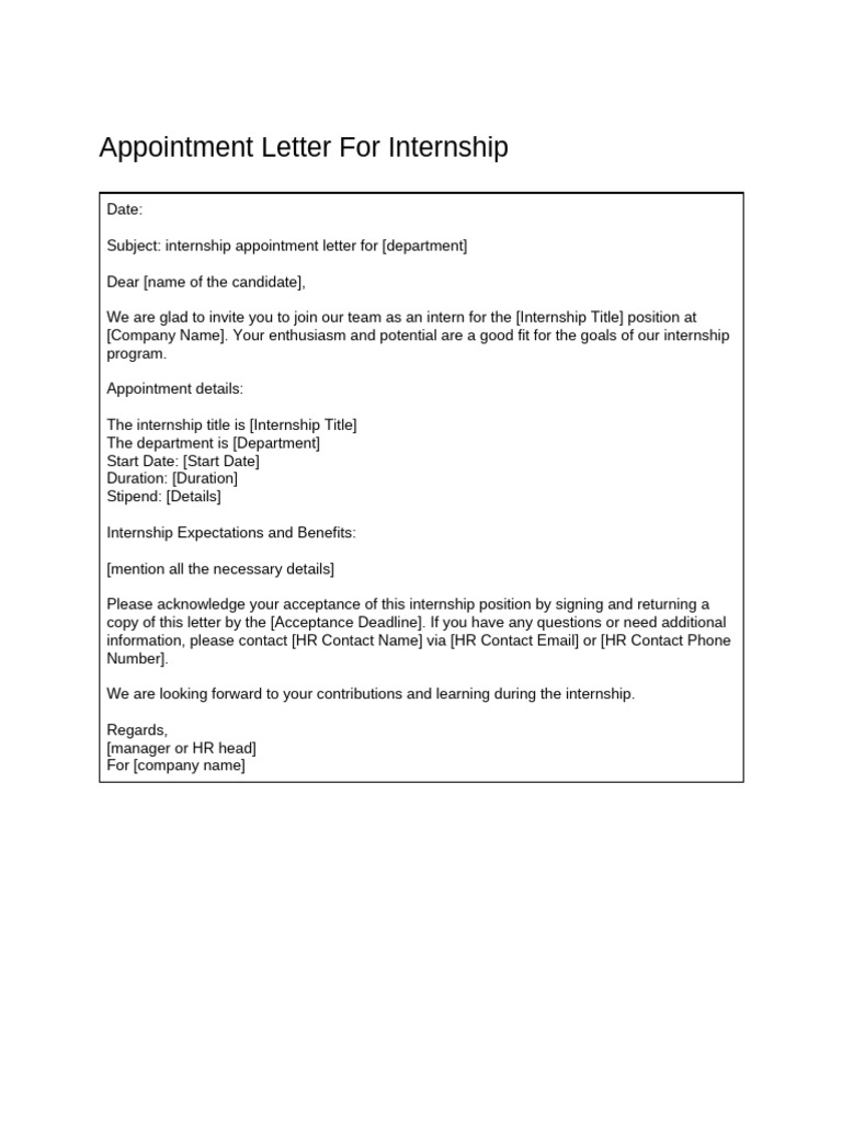 Appointment Letter Template - 2 | PDF