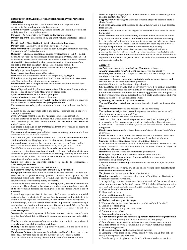 Construction Masterials, Construction Methods, Project Management | PDF ...