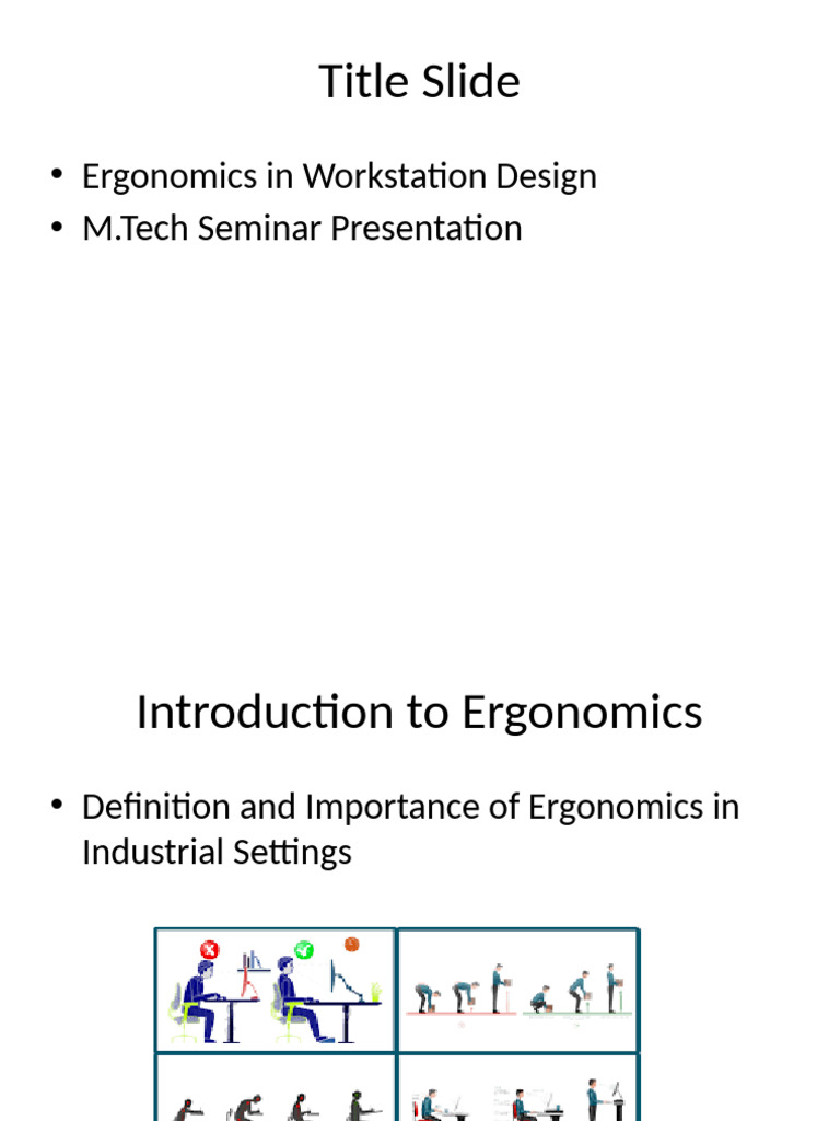 Ergonomics in Workstation Design Seminar | PDF