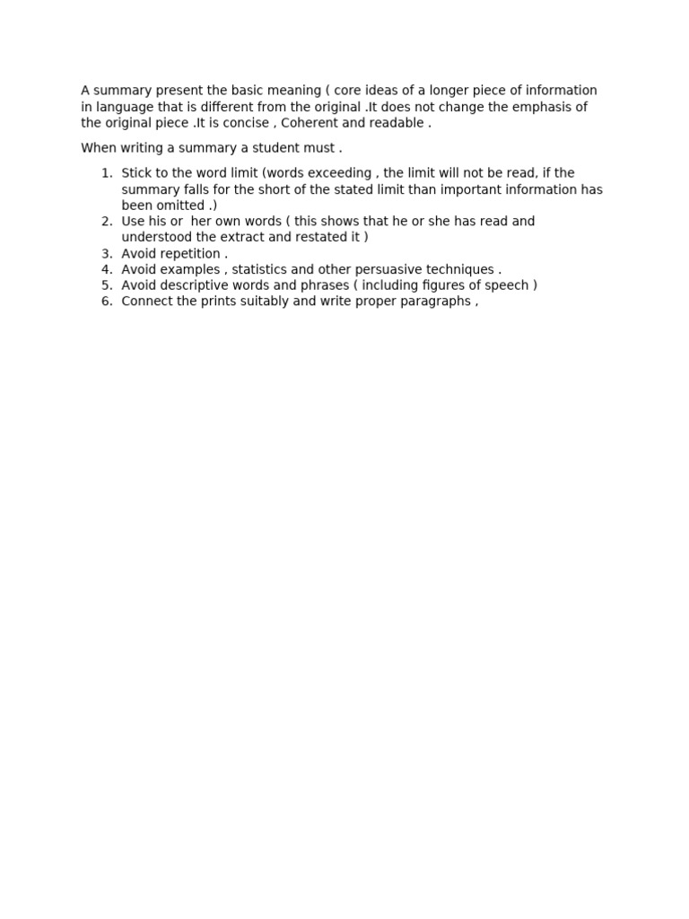 A Summary Present The Basic Meaning | PDF