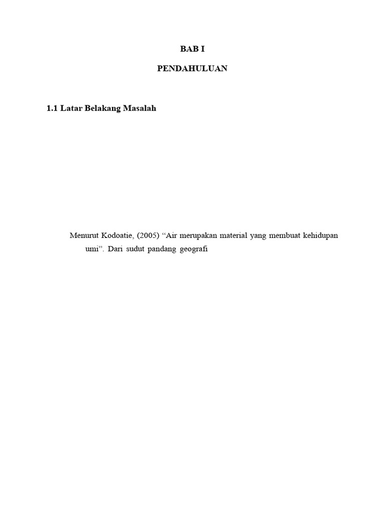 Contoh Bab Pendahuluan Karya Ilmiah | PDF
