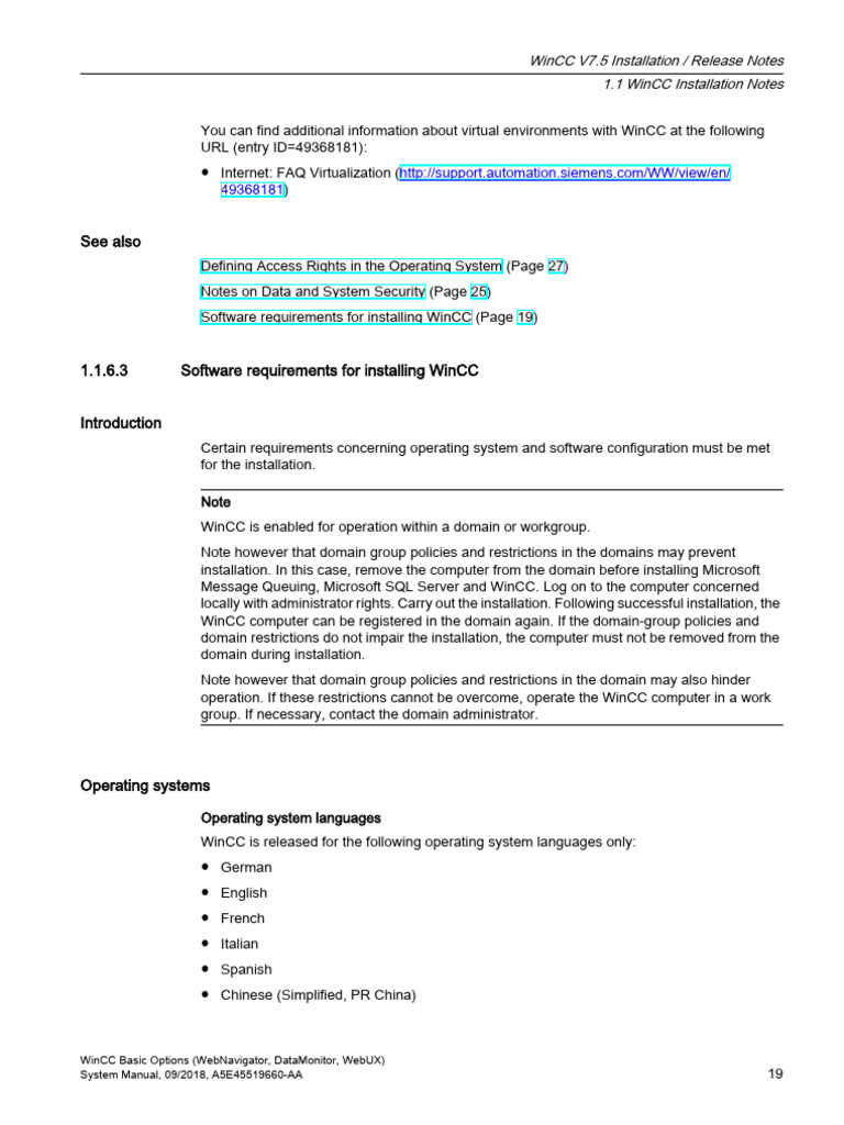 WinCC7.5 BasicOptions - PDF Page 19 | PDF | Operating System | Group Policy