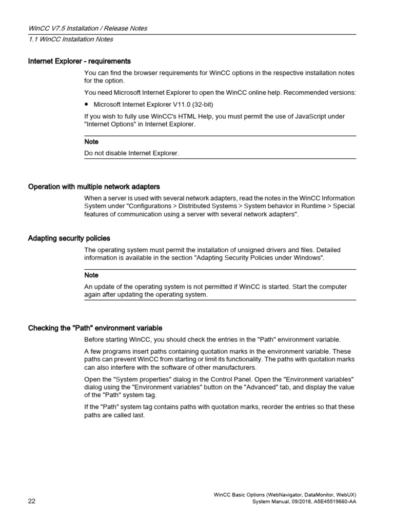 WinCC Installation Requirements Guide | PDF | Internet Explorer ...