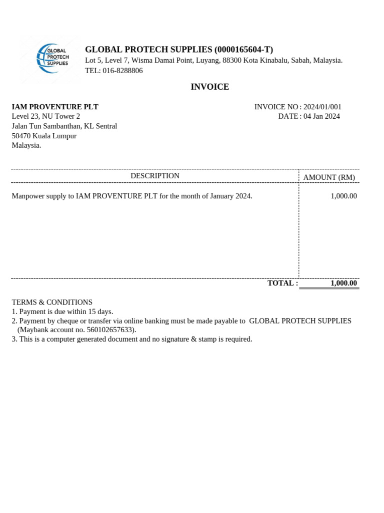 GPS Monthly Invoice | PDF | Malaysia