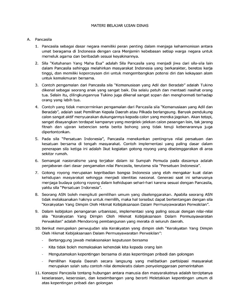 Materi Belajar Ujian Dinas . | PDF