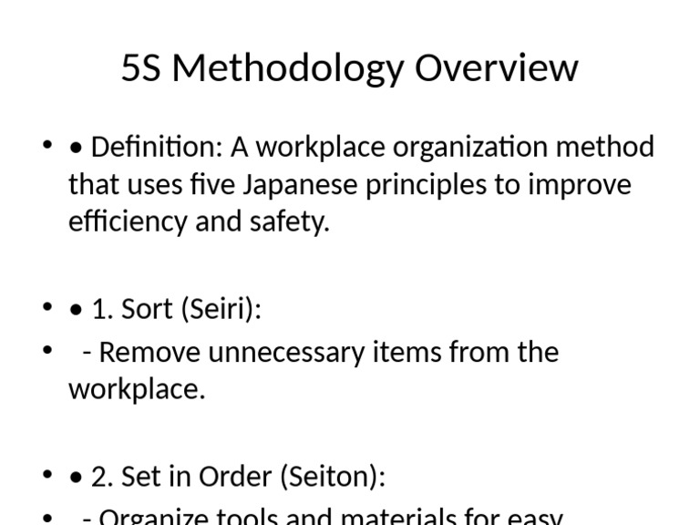 5S Methodology Overview | PDF