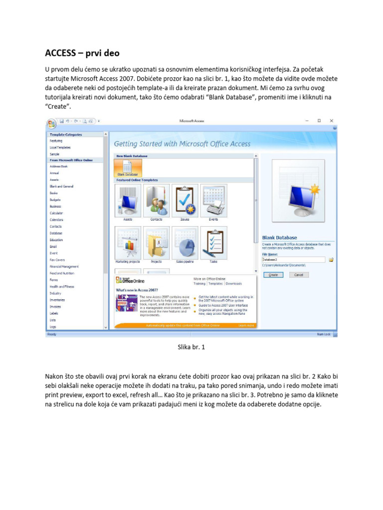 MS Access 2007 - Prvi Deo | PDF