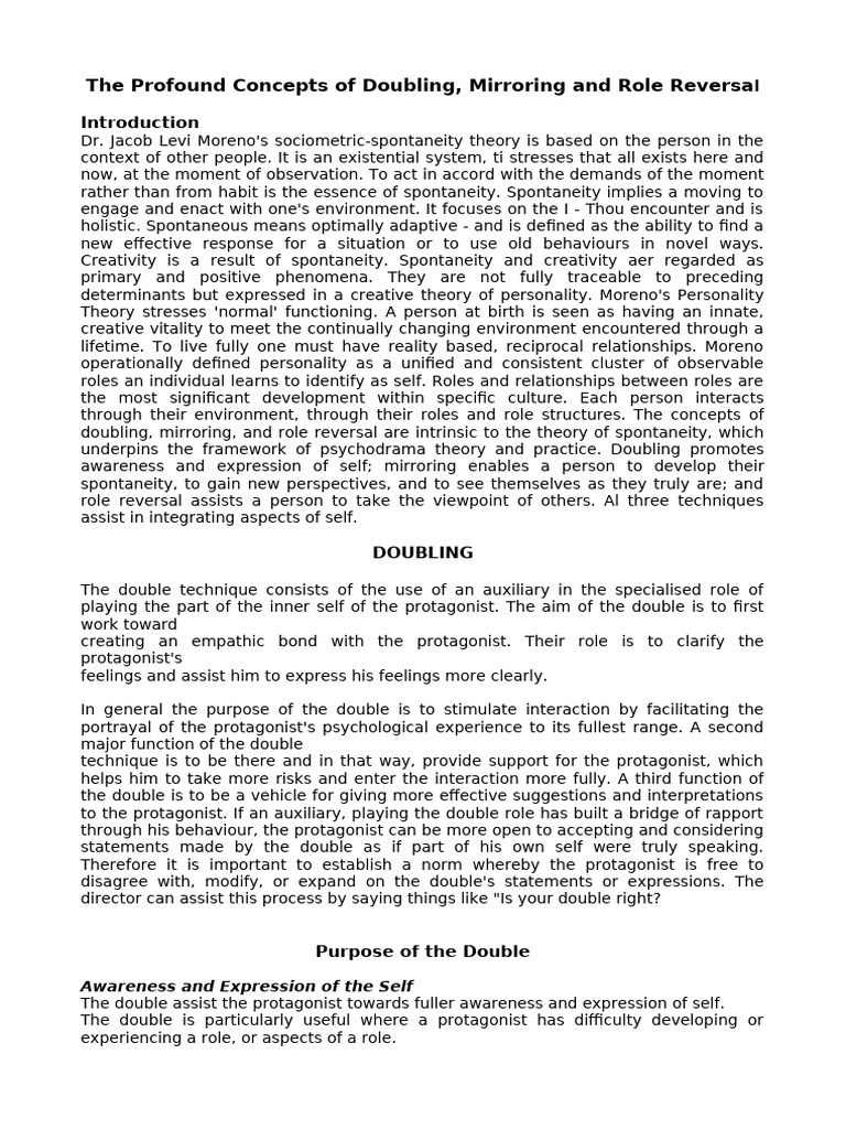 09 - 11 - 2024 Part 1 The Profound Concepts of Doubling, Mirroring and ...