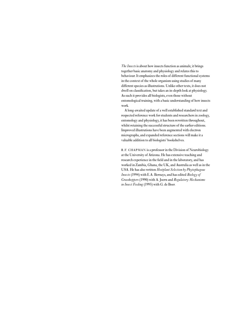 Insect Physiology and Function Overview | PDF | Biology