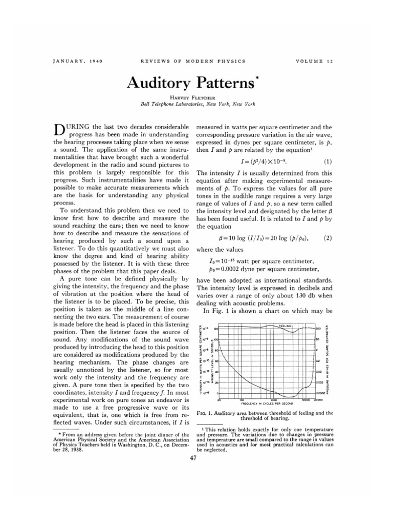 Understanding Auditory Patterns | PDF | Pitch (Music) | Sound