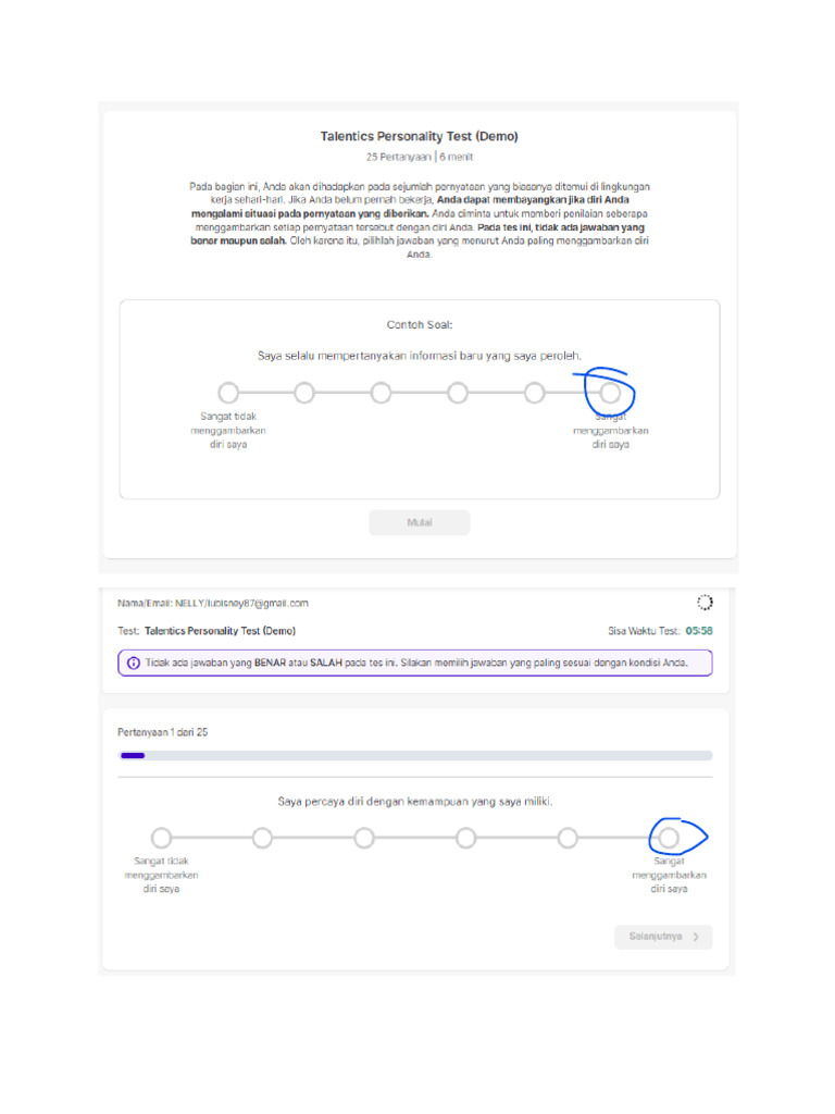 Contoh Soal Talentics - SDP Big 5 Personalities Test | PDF