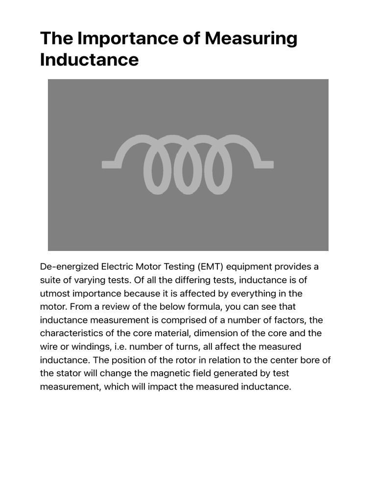 The Importance of Measuring Inductance - The Snell Group | PDF ...