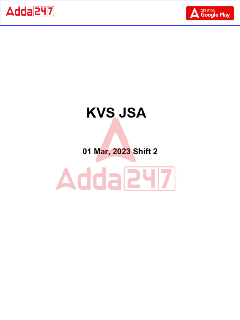 KVS-JSA-Official-Paper-Held-On_-1-March-2023-Shift-2-1 | PDF