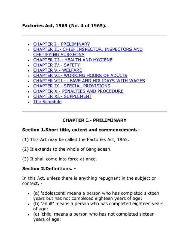 Factory Act 1965 (Industrial Law IEM 2-2) | PDF