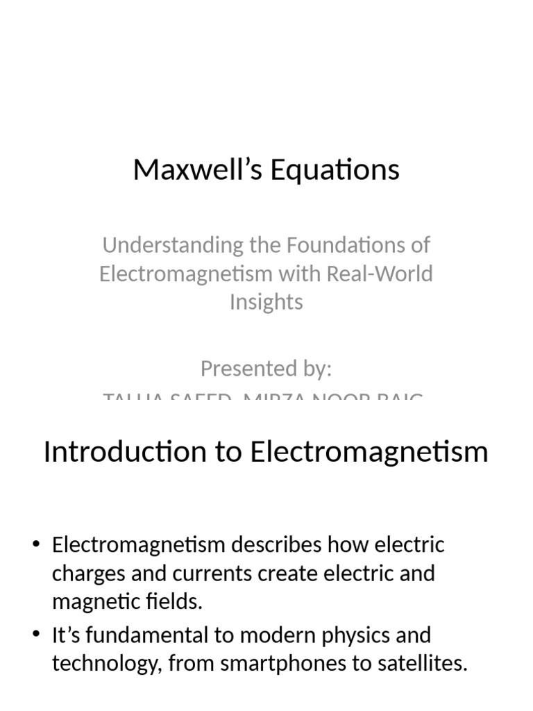 Maxwells Equations Visual Presentation | PDF | Maxwell's Equations | Electromagnetism