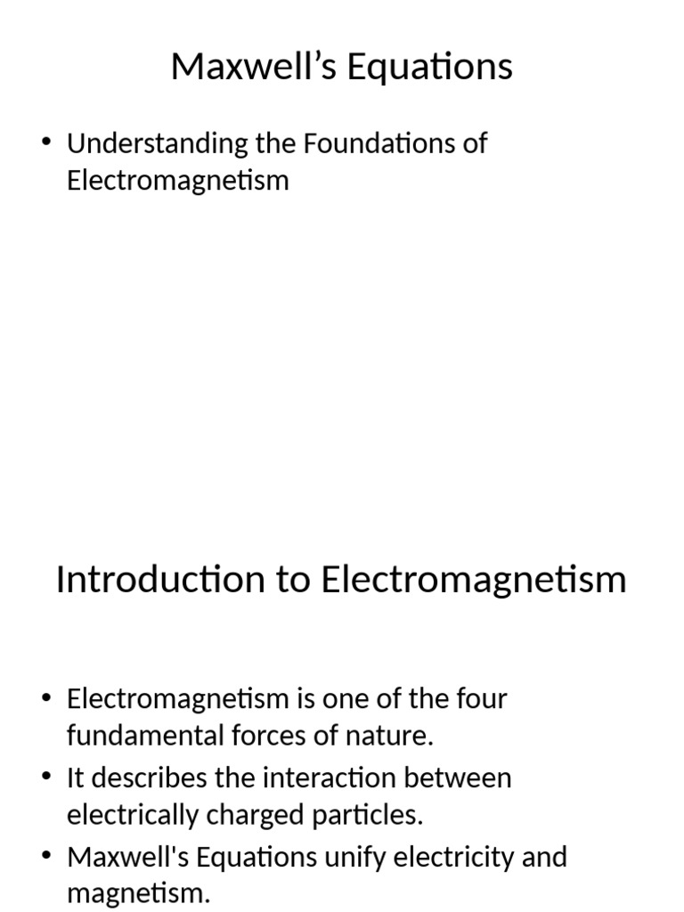 Maxwell's Equations Explained | PDF | Maxwell's Equations ...