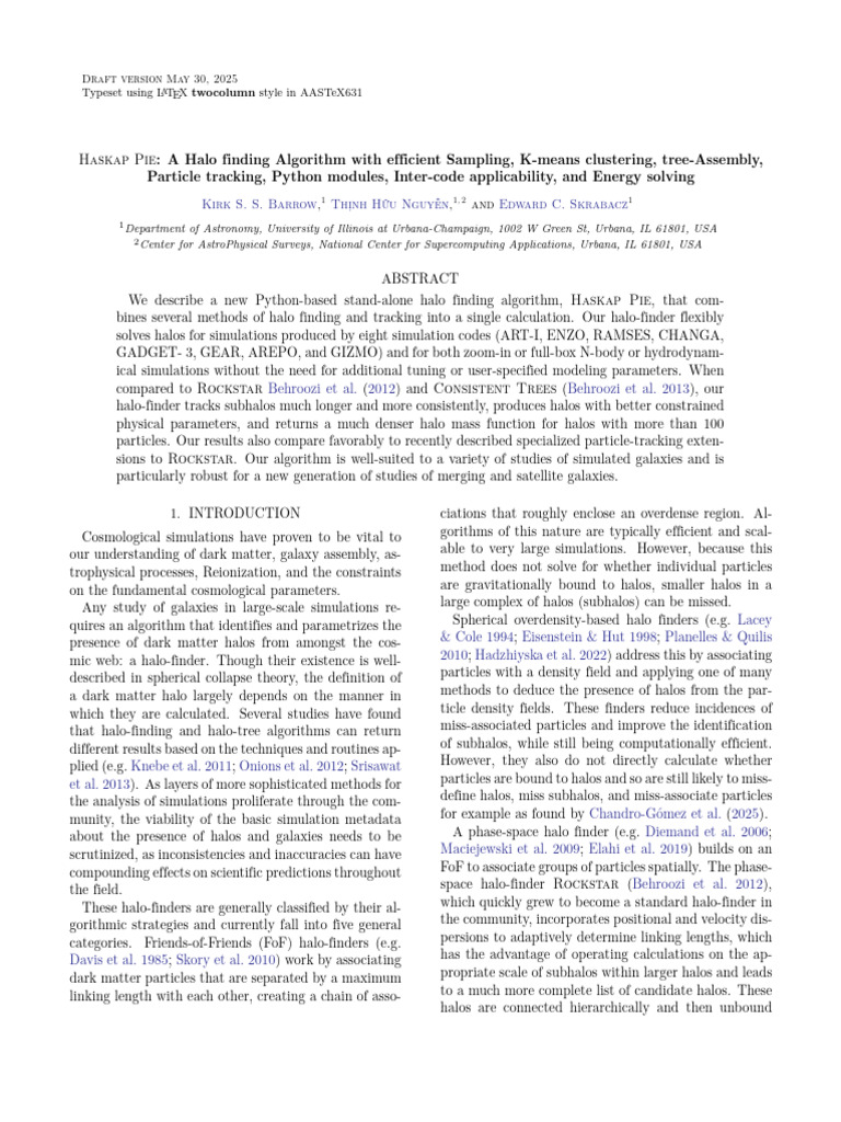 Haskap Pie: Advanced Halo Finding Algorithm | PDF | Dark Matter ...