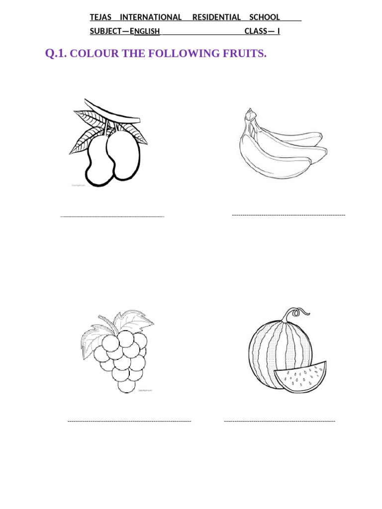 Final Worksheet Class 2 English | PDF