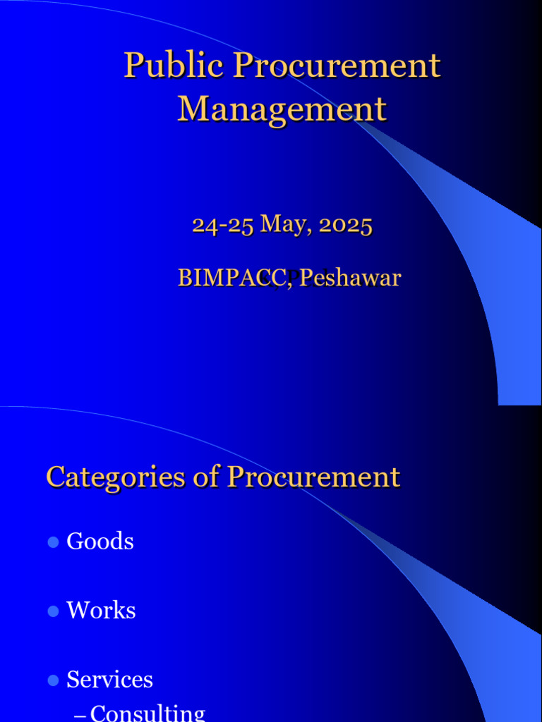 06 & 07. Public Procurement Management | PDF | Procurement | Specification (Technical Standard)
