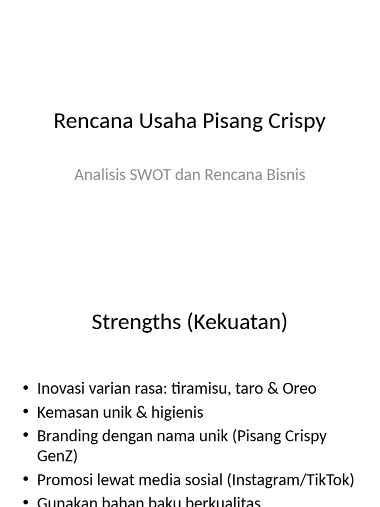 Rencana_Usaha_Pisang_Crispy tugas PPT | PDF