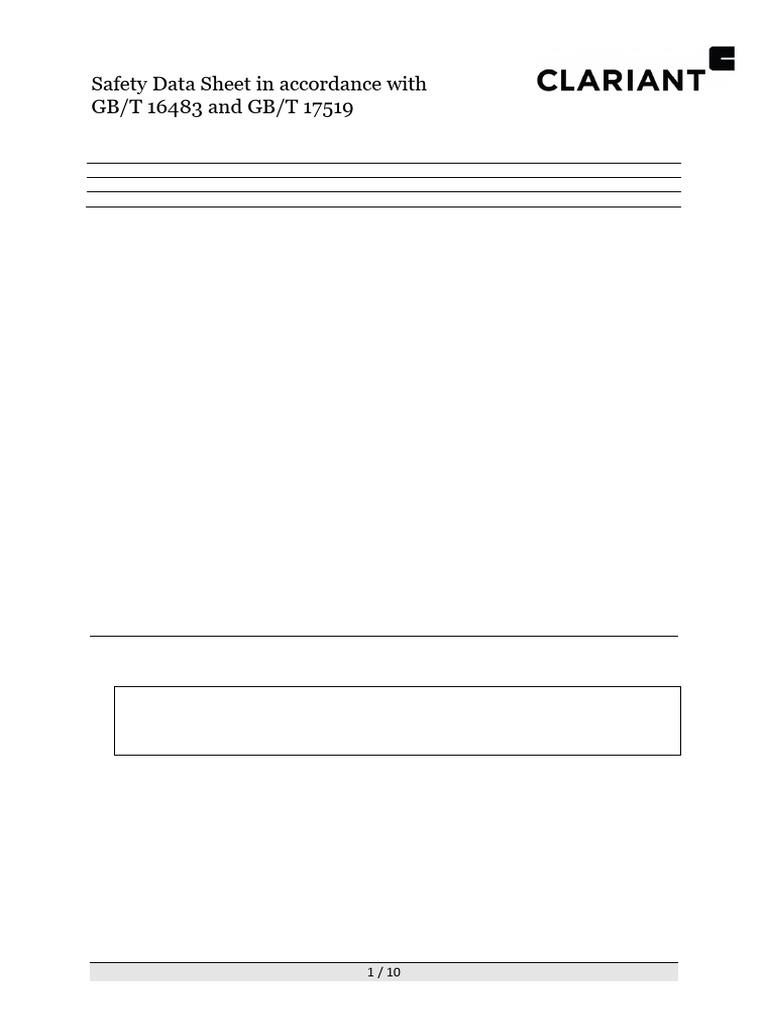 Clariant Genapol PF 80 Safety Data Sheet | PDF | Toxicity | Chemistry