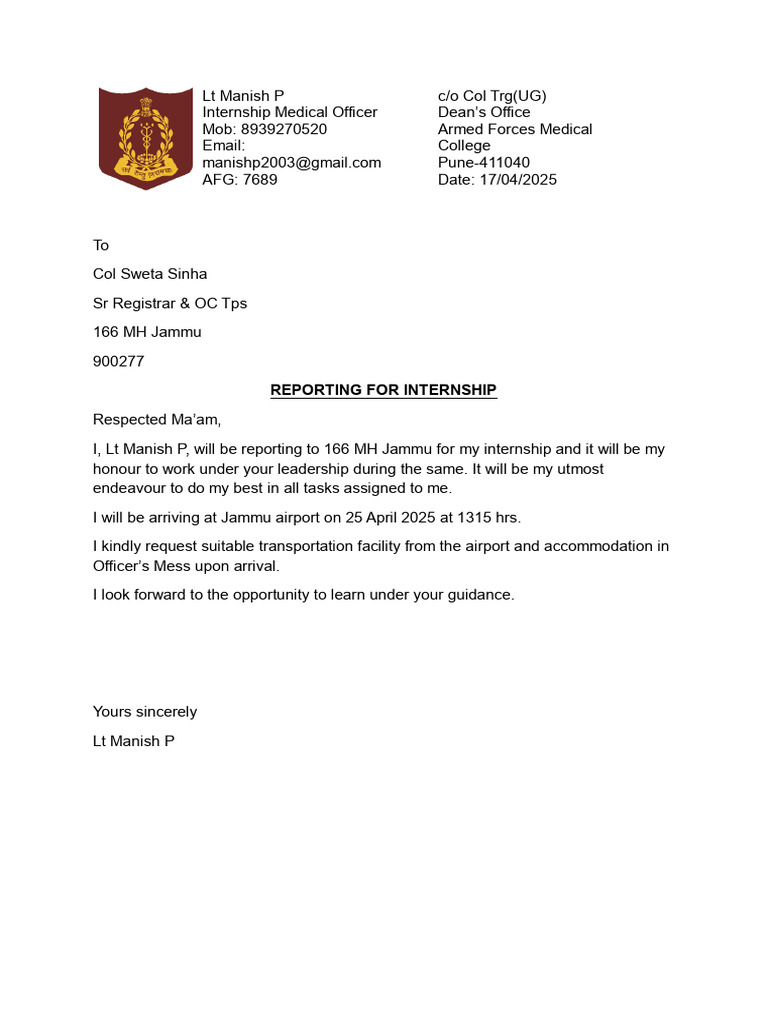 Reporting For Internship | PDF