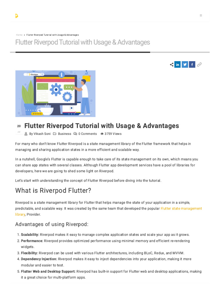 Flutter Riverpod Tutorial With Usage & Advantages | PDF | Mobile App | Software