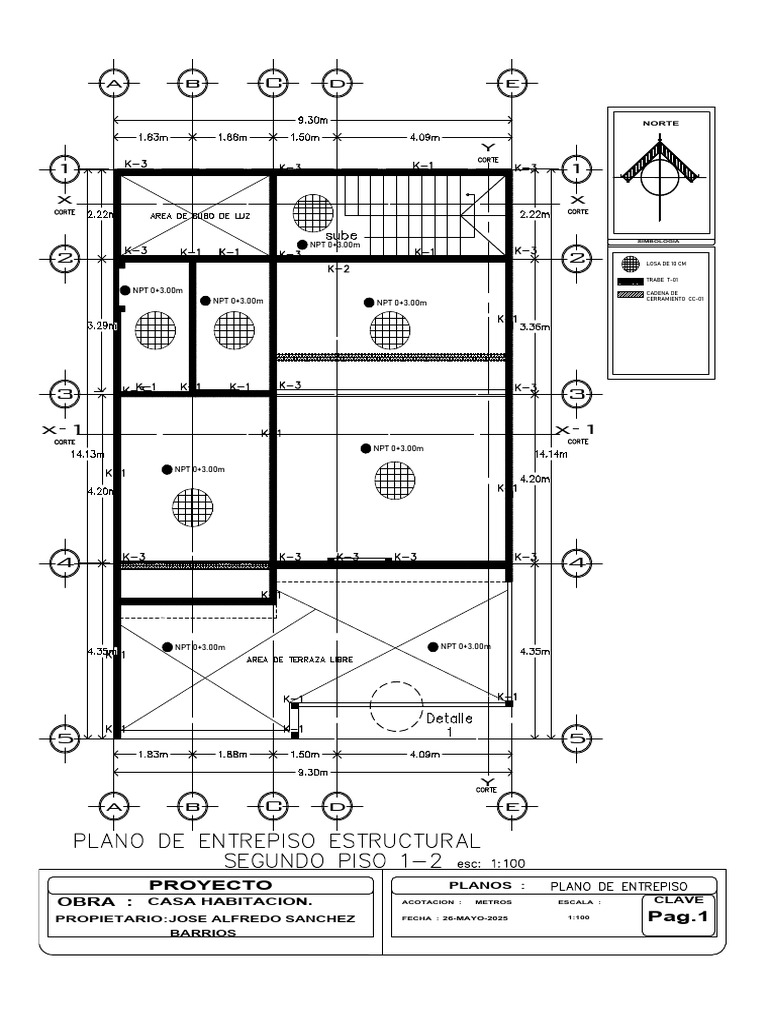 Plano de Entrepiso Estructural | PDF