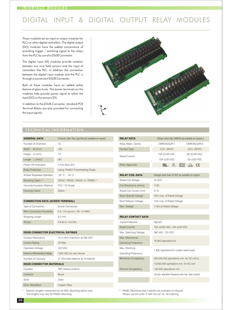 DI-DO Realy Moduels | PDF