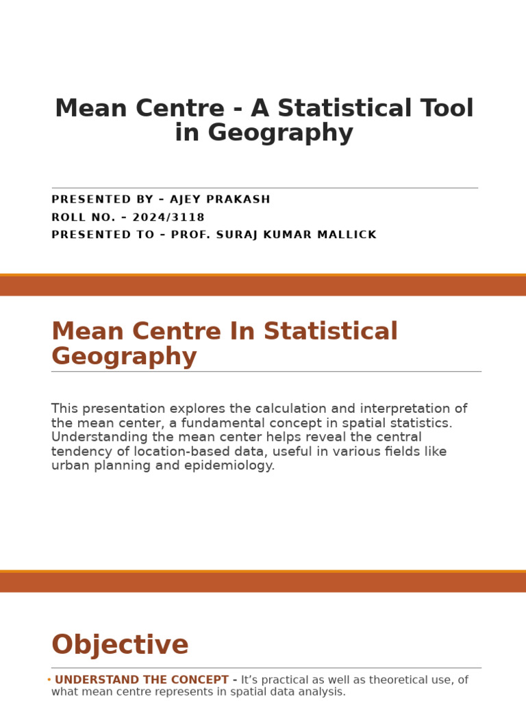 Mean Centre in Spatial Statistics | PDF | Geography | Mean
