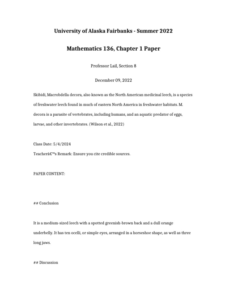 MATHEMATICS_136_CHAPTER_1_PAPER | PDF | Gastrointestinal Tract | Zoology