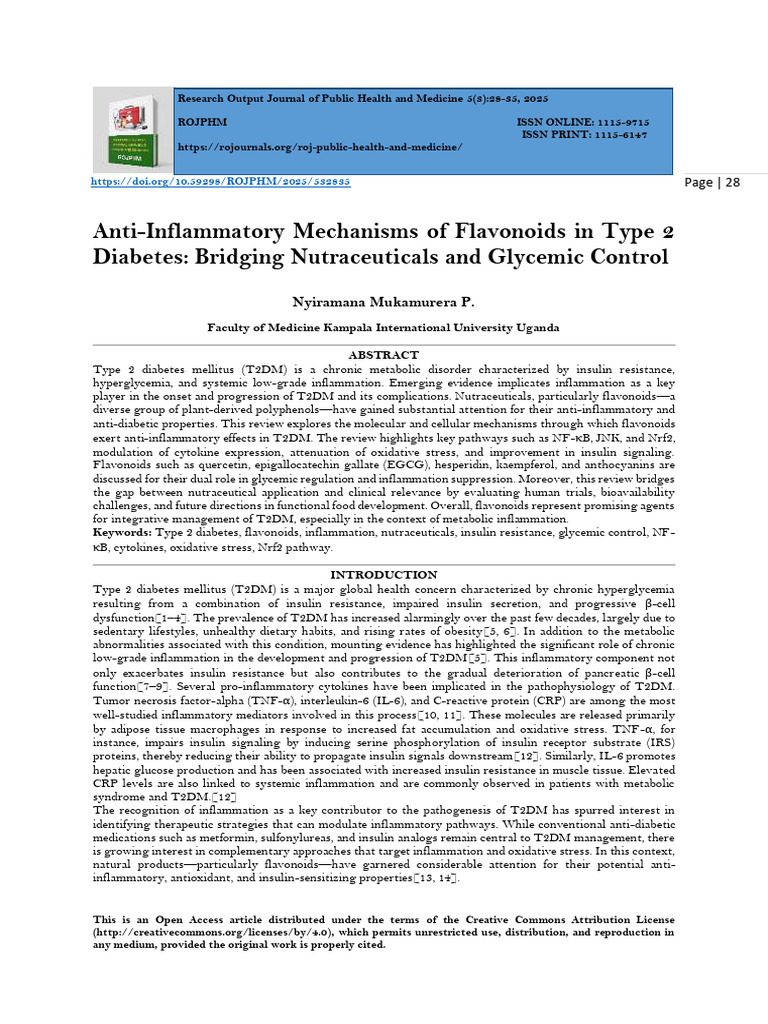 Anti-Inflammatory Mechanisms of Flavonoids in Type 2 Diabetes: Bridging ...