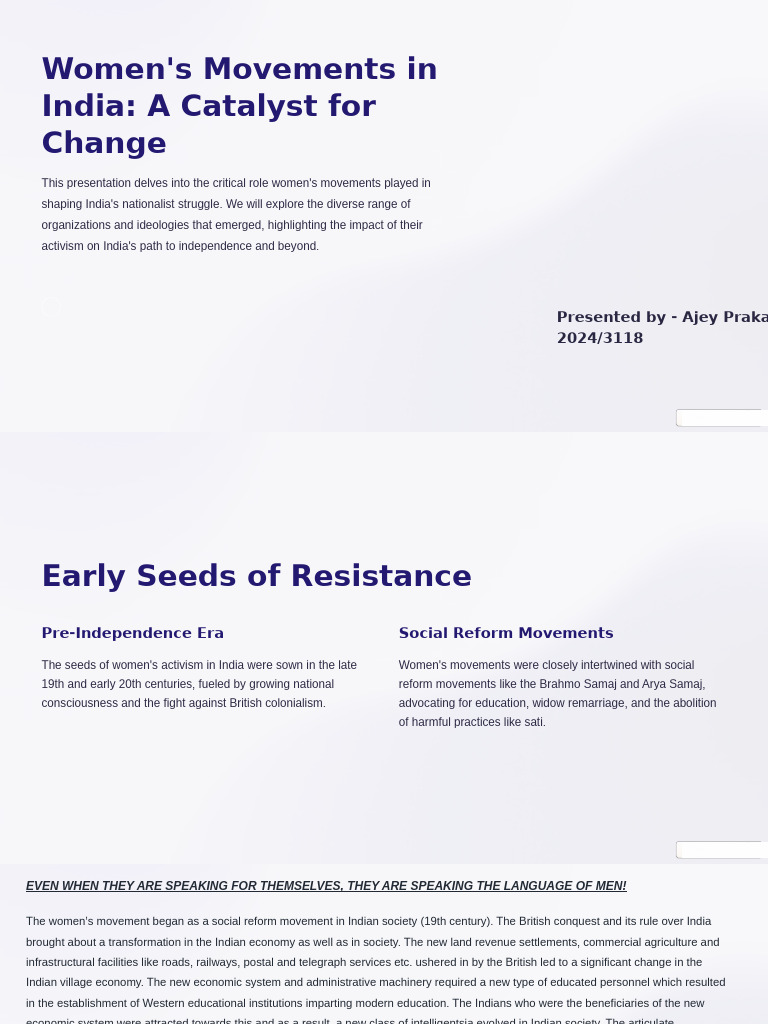 Women's Movements Shaping India’s History | PDF | Feminist Movement ...