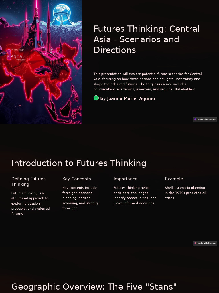 Futures Thinking Approach | PDF | Central Asia | Economies