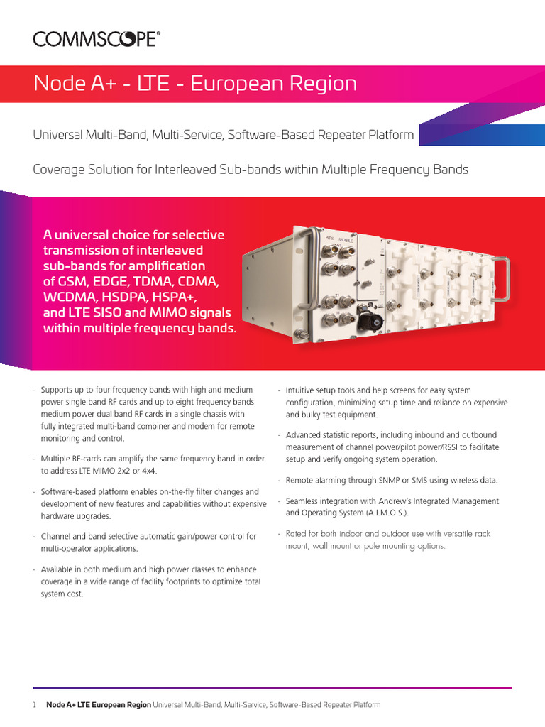 Andrew Node A Specification | PDF | Lte (Telecommunication) | Gsm
