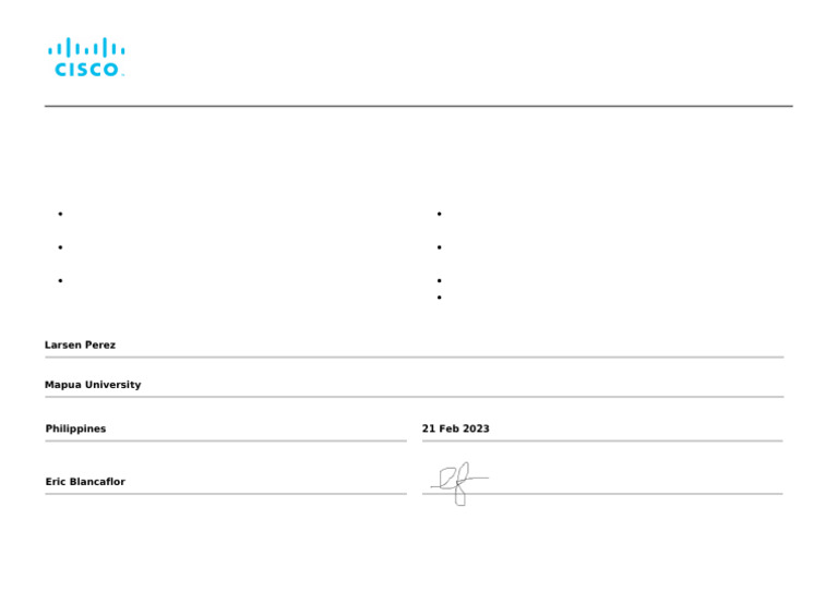CISCO1 Mapua Training-Certificate | PDF