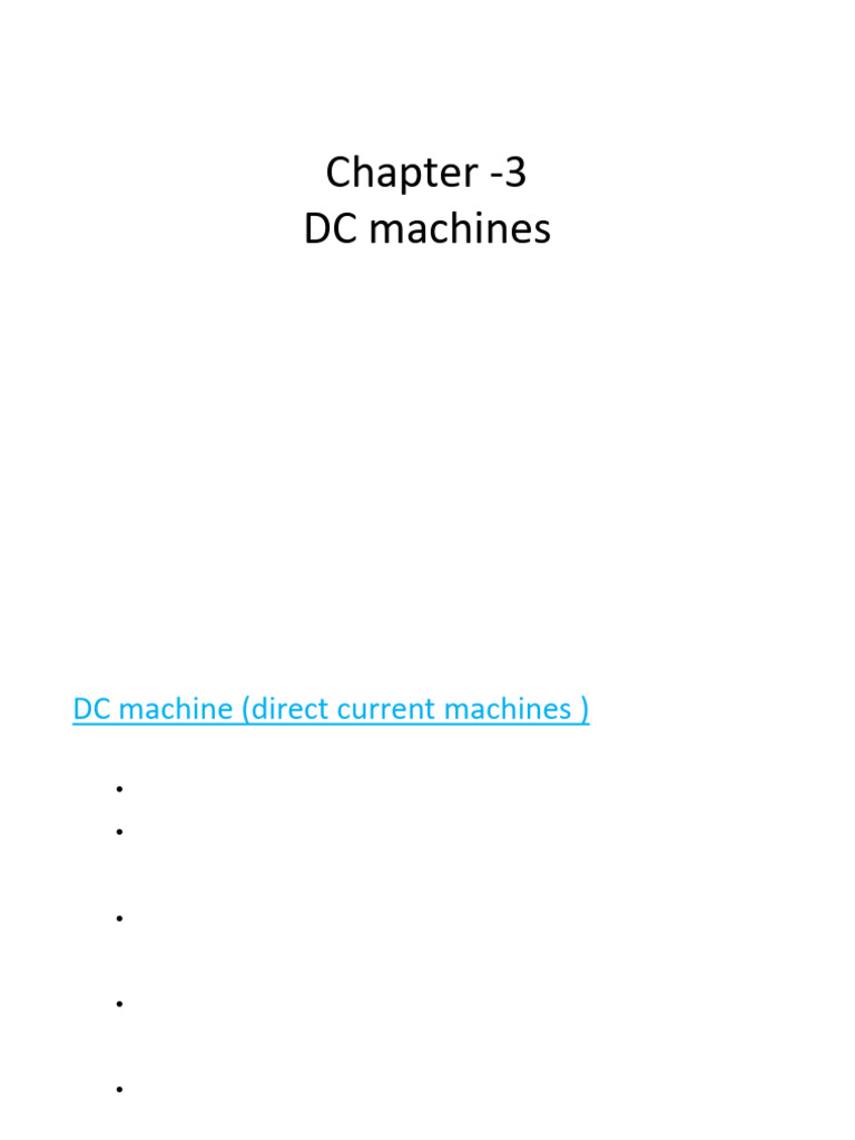 EEE CH3 DC Machines | PDF | Electric Motor | Electric Generator