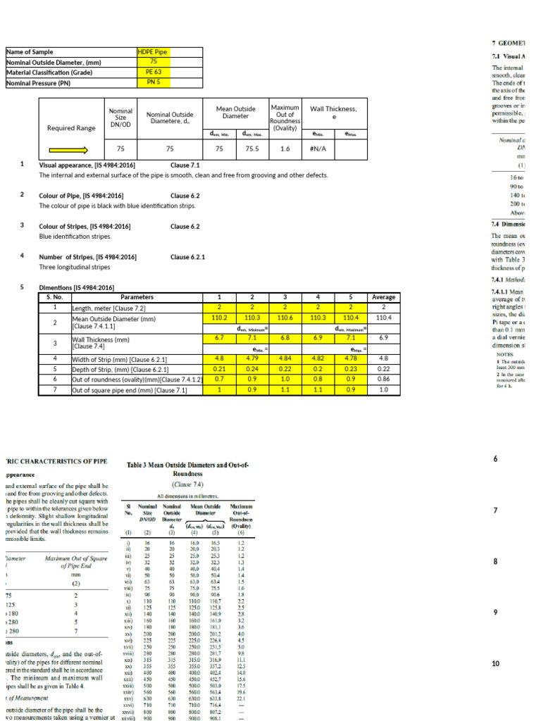 Baack_Calculation HDPE Pipe | PDF | Pipe (Fluid Conveyance) | Density