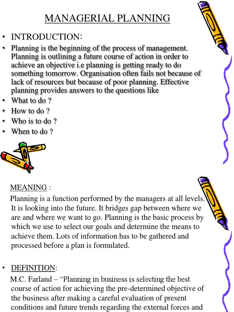 Understanding Managerial Planning | PDF | Strategic Management ...