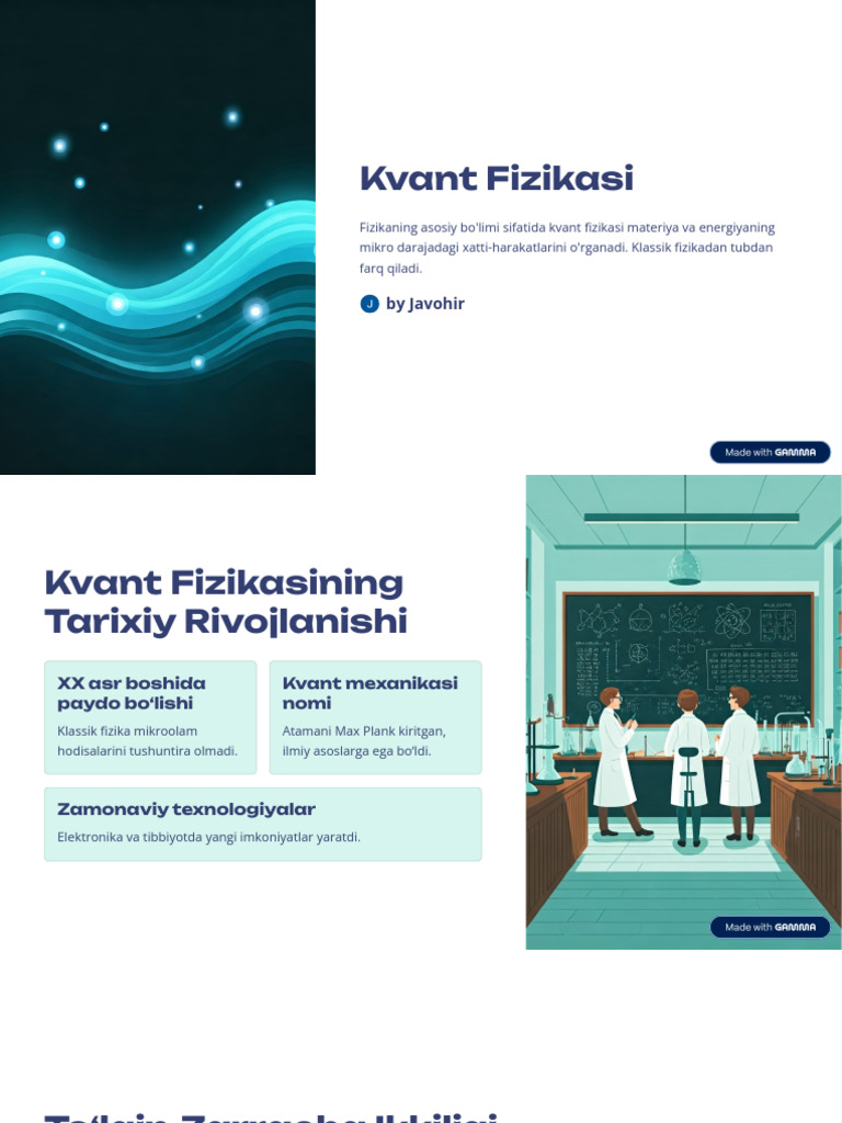Kvant Fizikasi | PDF