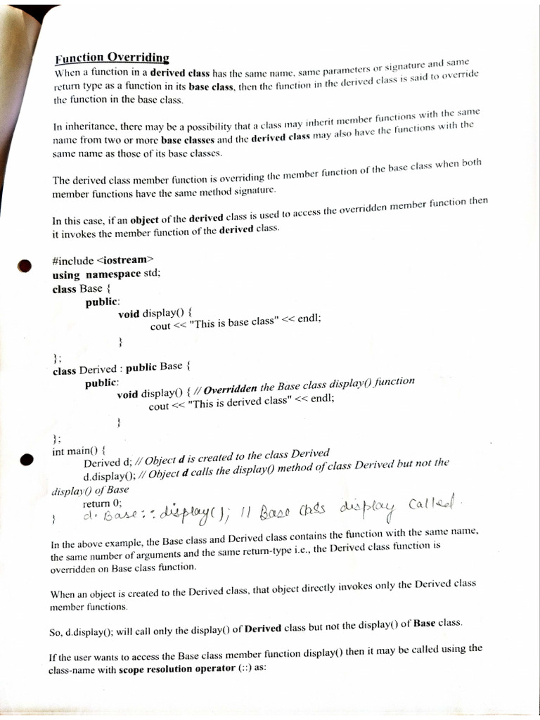Function Overriding | PDF