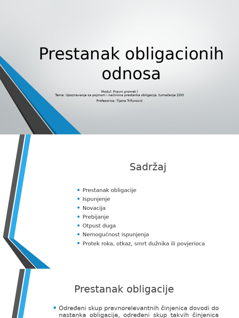 Prestanak Oblig | PDF