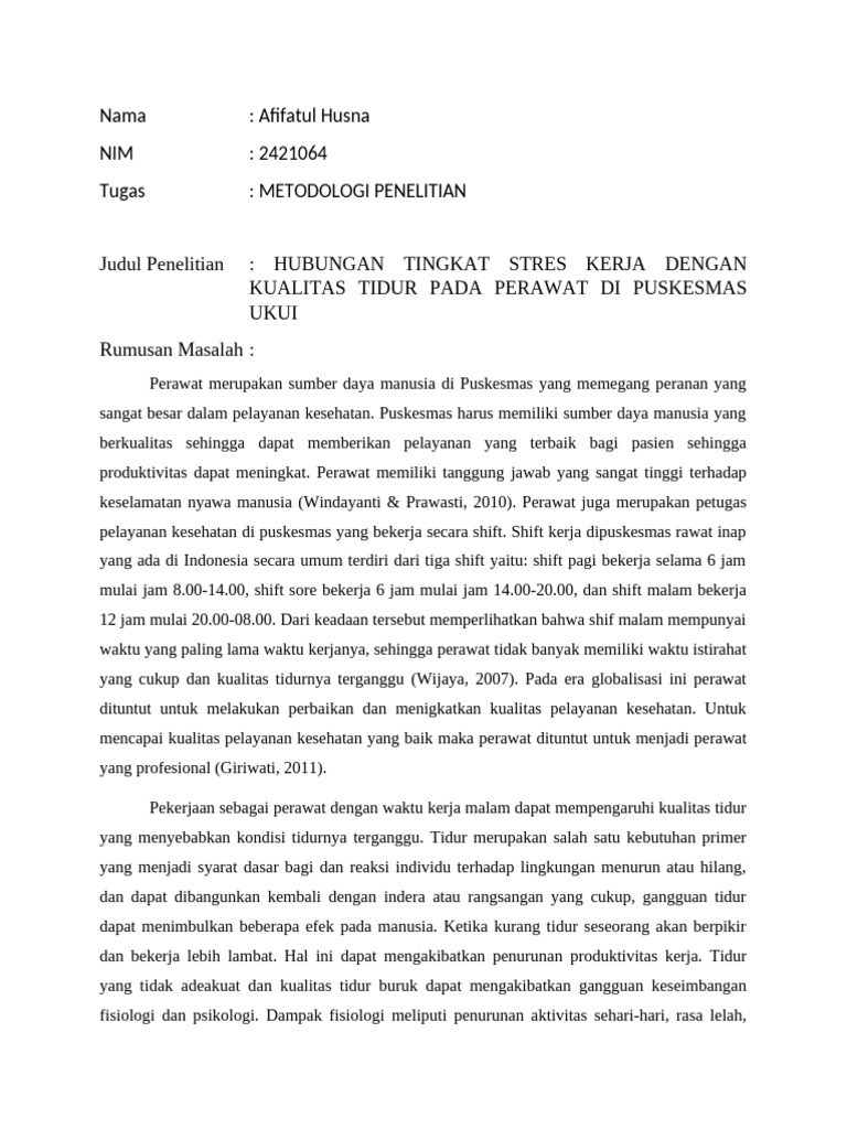 Tugas Metodologi Penelitian | PDF