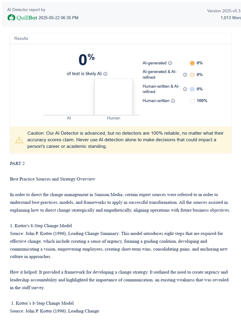 AI Detector - QuillBot AI - Section 1 - PART 2 | PDF | Change ...