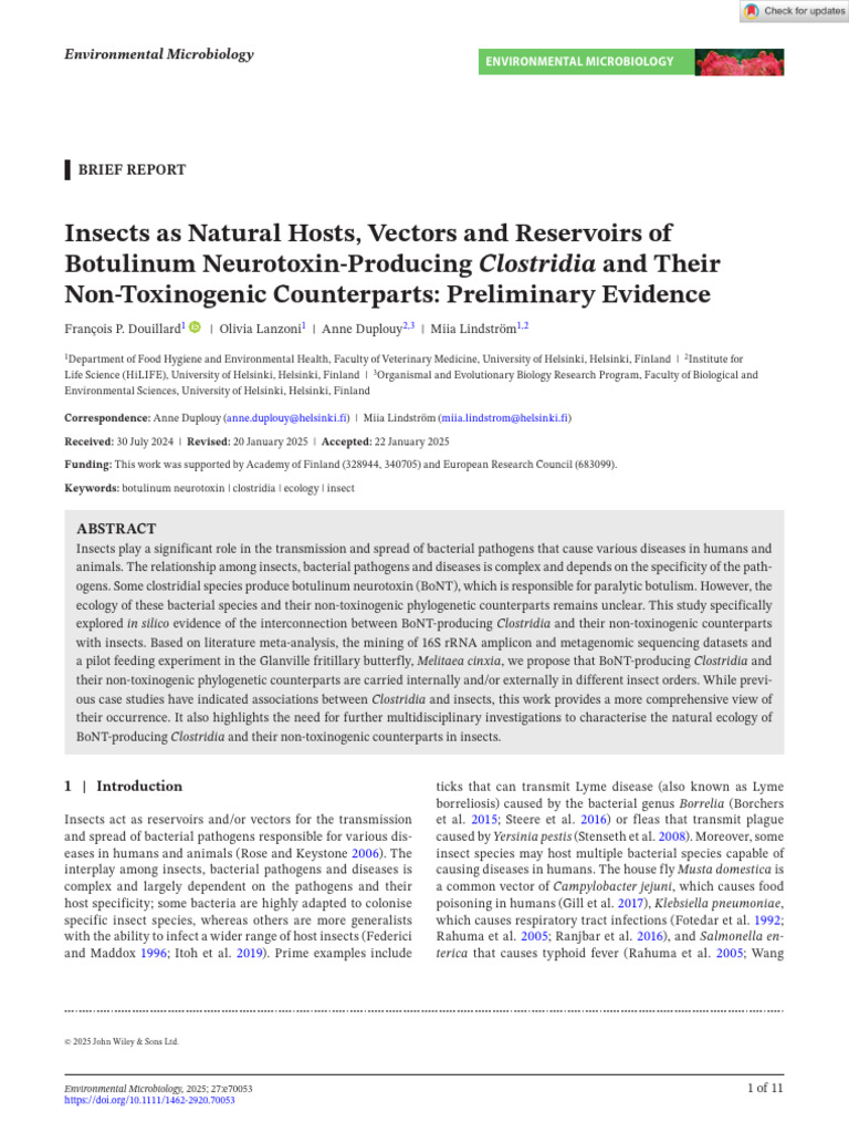 Environmental Microbiology - 2025 - Douillard - Insects As Natural ...