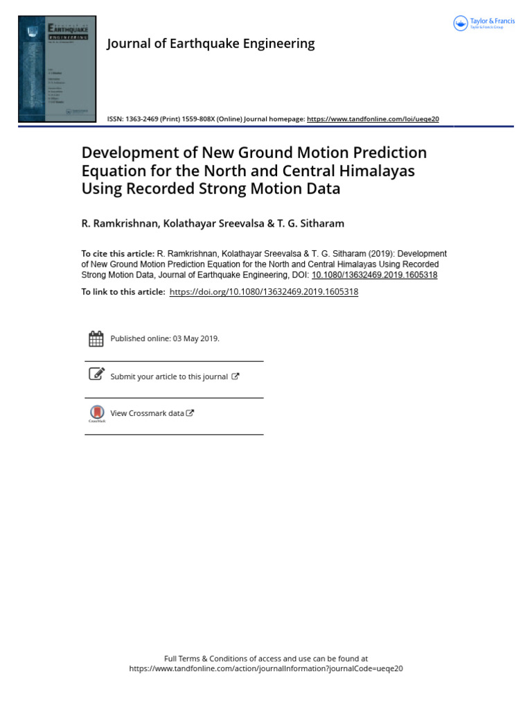 Development of New Ground Motion Prediction Equation For The North and ...