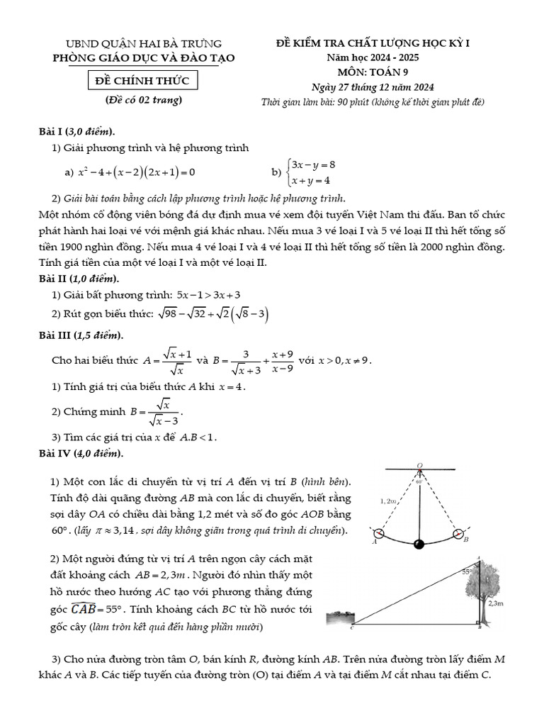 ck1 Toán 9 HBT | PDF