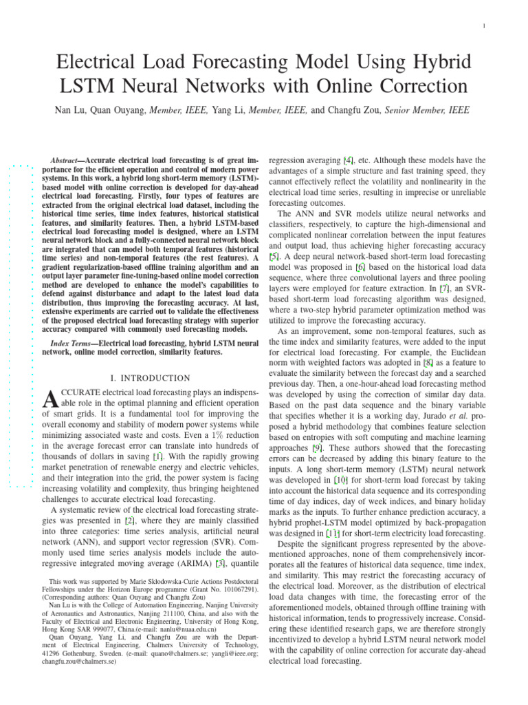 Electrical Load Forecasting Model Using Hybrid LSTM Neural Networks ...